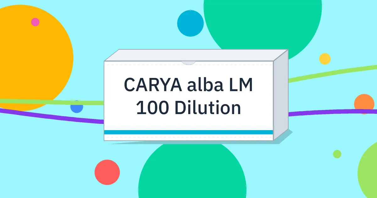 Symbolbild: Packung mit der Aufschrift CARYA alba LM 100 Dilution (PZN 13431782) – Verfügbarkeit und Bezug in Apotheken in Frankfurt am Main