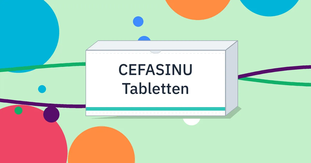 Symbolbild: Packung mit der Aufschrift CEFASINU Tabletten (PZN 00180686) – Verfügbarkeit und Bezug in Apotheken in Frankfurt am Main