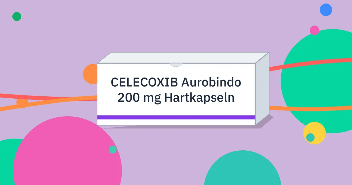 Symbolbild: Packung mit der Aufschrift CELECOXIB Aurobindo 200 mg Hartkapseln (PZN 12343159) – Verfügbarkeit und Bezug in Apotheken in Frankfurt am Main