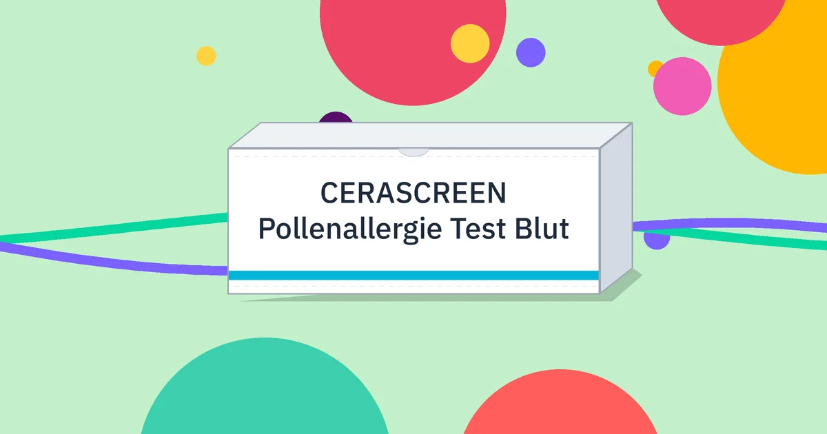 Symbolbild: Packung mit der Aufschrift CERASCREEN Pollenallergie Test Blut (PZN 16804083) – Verfügbarkeit und Bezug in Apotheken in Frankfurt am Main
