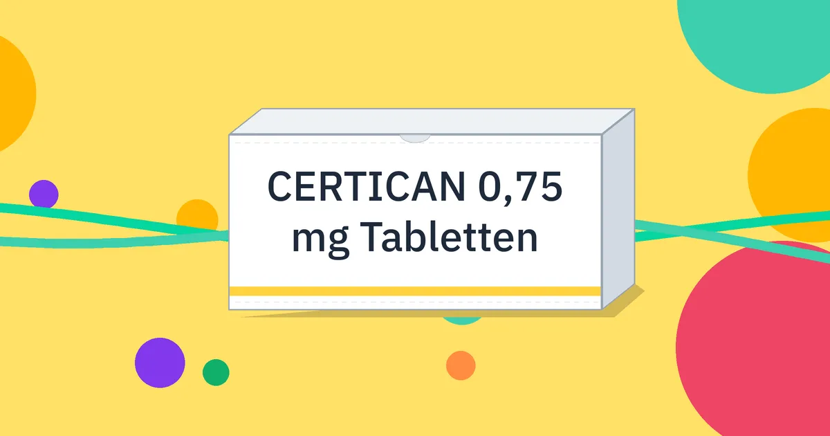 Symbolbild: Packung mit der Aufschrift CERTICAN 0,75 mg Tabletten (PZN 14189917) – Verfügbarkeit und Bezug in Apotheken in Frankfurt am Main