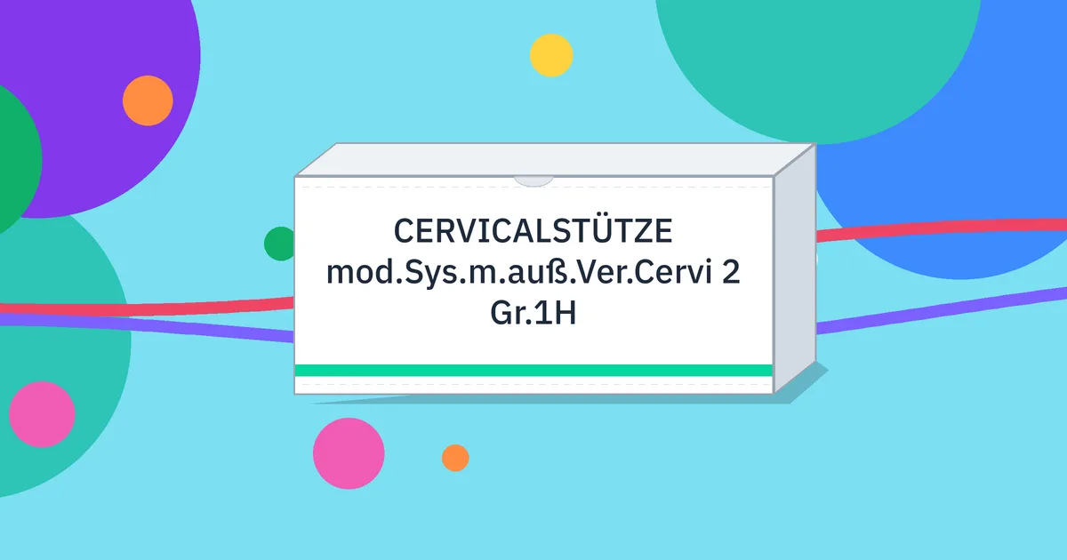 Symbolbild: Packung mit der Aufschrift CERVICALSTÜTZE mod.Sys.m.auß.Ver.Cervi 2 Gr.1H (PZN 05042747) – Verfügbarkeit und Bezug in Apotheken in Frankfurt am Main