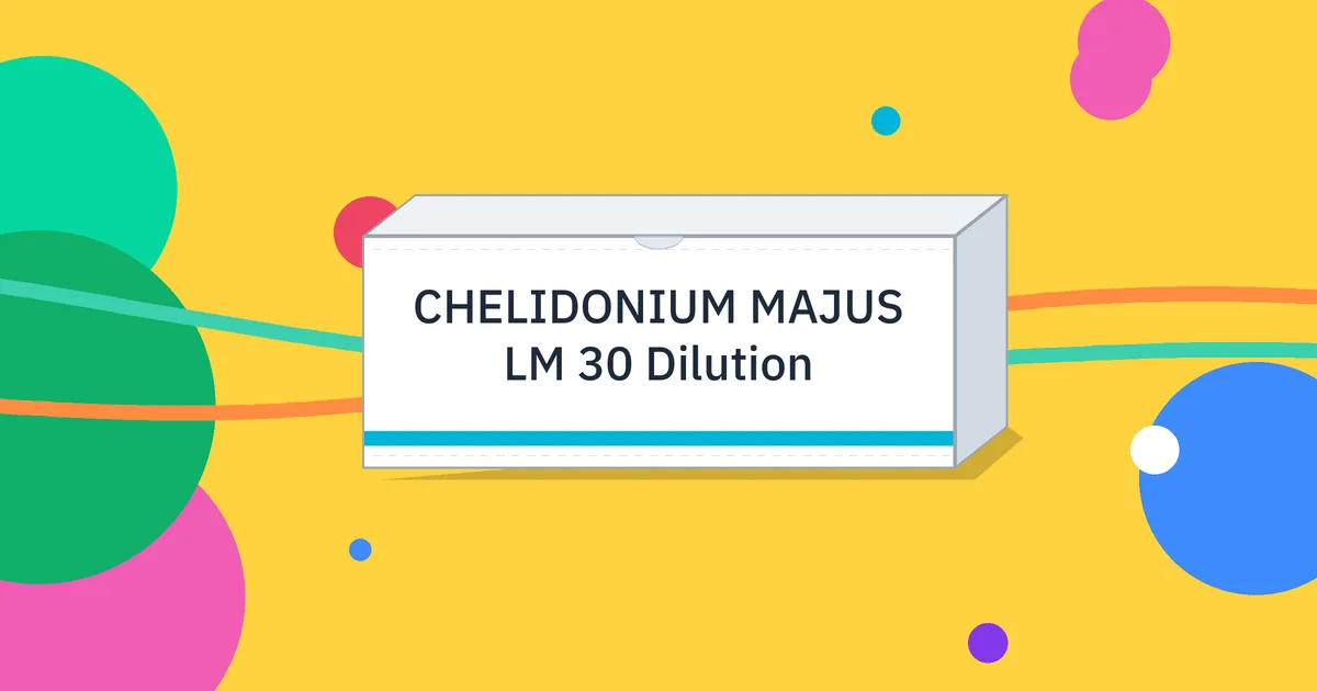 Symbolbild: Packung mit der Aufschrift CHELIDONIUM MAJUS LM 30 Dilution (PZN 03504103) – Verfügbarkeit und Bezug in Apotheken in Frankfurt am Main