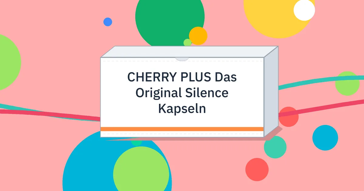 Symbolbild: Packung mit der Aufschrift CHERRY PLUS Das Original Silence Kapseln (PZN 13331939) – Verfügbarkeit und Bezug in Apotheken in Frankfurt am Main