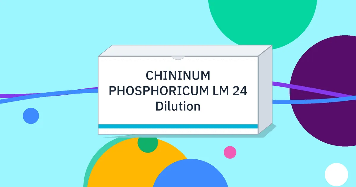 Symbolbild: Packung mit der Aufschrift CHININUM PHOSPHORICUM LM 24 Dilution (PZN 15867242) – Verfügbarkeit und Bezug in Apotheken in Frankfurt am Main