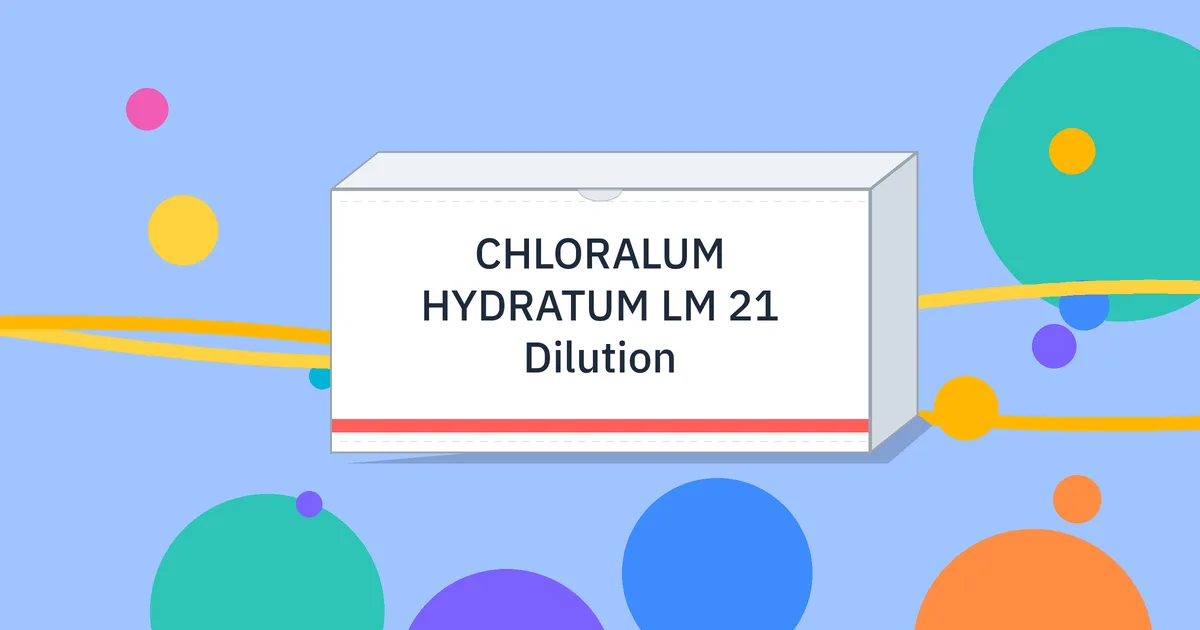 Symbolbild: Packung mit der Aufschrift CHLORALUM HYDRATUM LM 21 Dilution (PZN 13444193) – Verfügbarkeit und Bezug in Apotheken in Frankfurt am Main