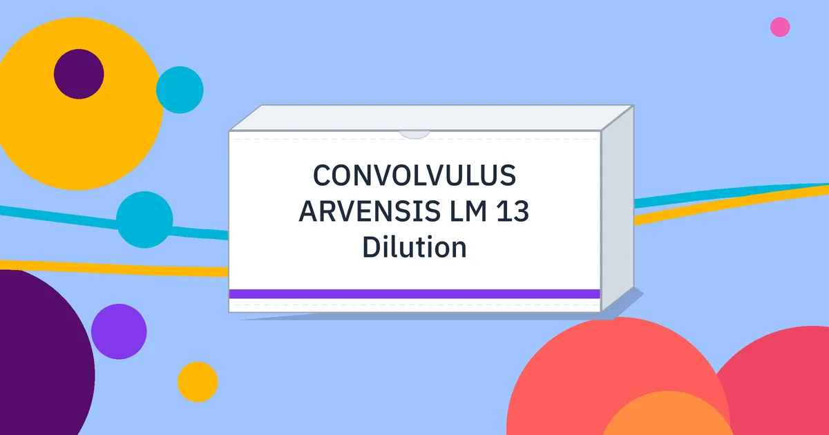 Symbolbild: Packung mit der Aufschrift CONVOLVULUS ARVENSIS LM 13 Dilution (PZN 13450147) – Verfügbarkeit und Bezug in Apotheken in Frankfurt am Main