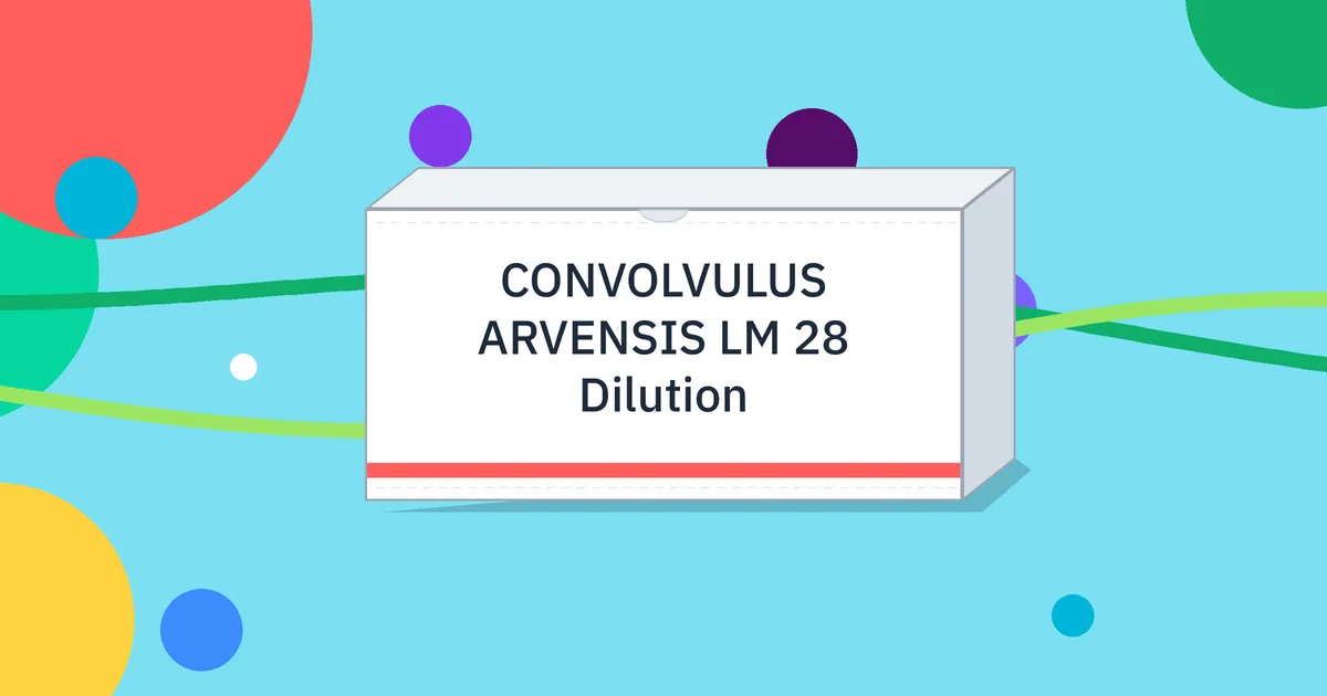 Symbolbild: Packung mit der Aufschrift CONVOLVULUS ARVENSIS LM 28 Dilution (PZN 13450348) – Verfügbarkeit und Bezug in Apotheken in Frankfurt am Main