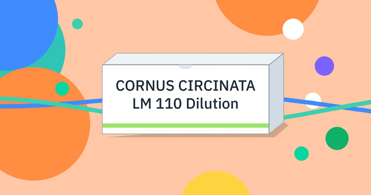 Symbolbild: Packung mit der Aufschrift CORNUS CIRCINATA LM 110 Dilution (PZN 13452459) – Verfügbarkeit und Bezug in Apotheken in Frankfurt am Main
