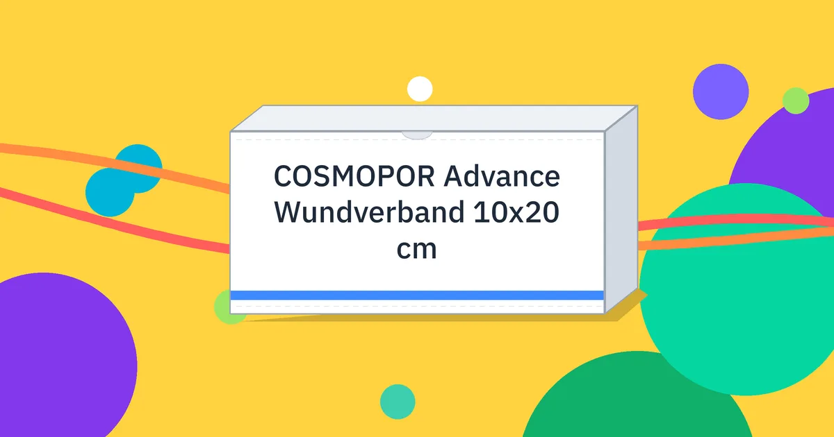 Symbolbild: Packung mit der Aufschrift COSMOPOR Advance Wundverband 10x20 cm (PZN 16515999) – Verfügbarkeit und Bezug in Apotheken in Frankfurt am Main