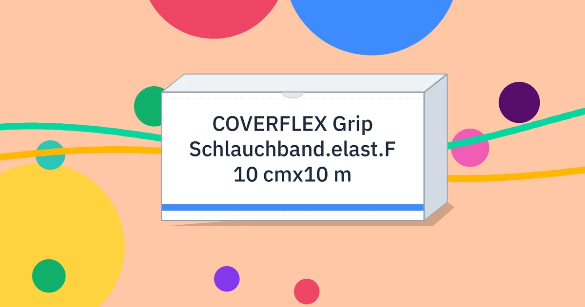 Symbolbild: Packung mit der Aufschrift COVERFLEX Grip Schlauchband.elast.F 10 cmx10 m (PZN 14442167) – Verfügbarkeit und Bezug in Apotheken in Frankfurt am Main