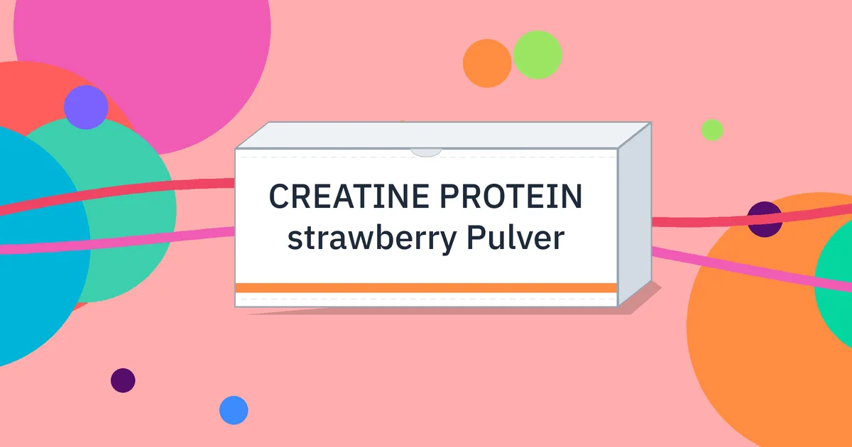 Symbolbild: Packung mit der Aufschrift CREATINE PROTEIN strawberry Pulver (PZN 11647012) – Verfügbarkeit und Bezug in Apotheken in Frankfurt am Main