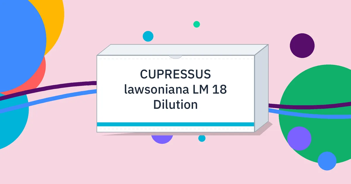 Symbolbild: Packung mit der Aufschrift CUPRESSUS lawsoniana LM 18 Dilution (PZN 13457793) – Verfügbarkeit und Bezug in Apotheken in Frankfurt am Main