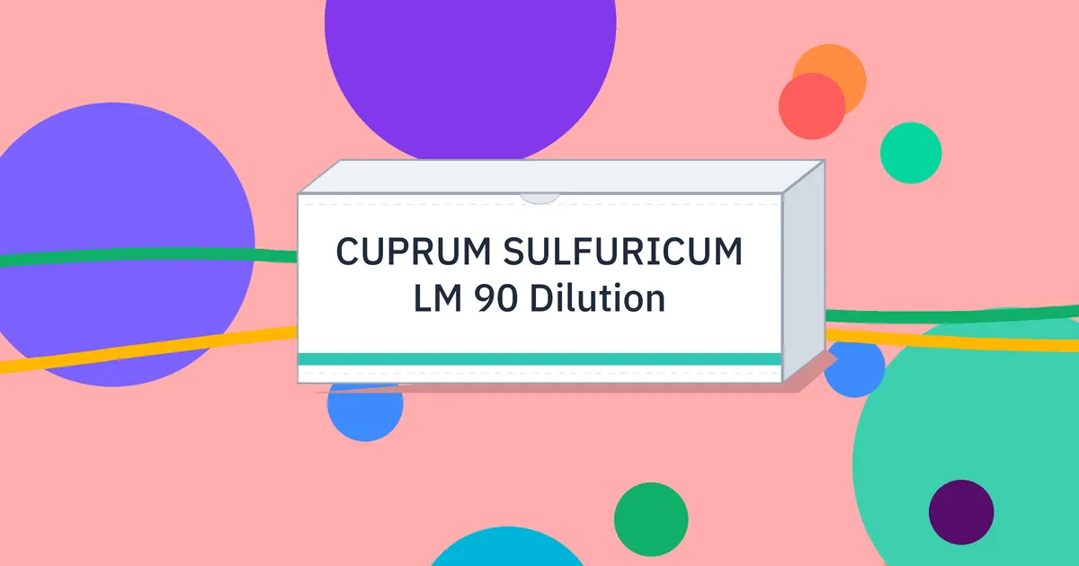 Symbolbild: Packung mit der Aufschrift CUPRUM SULFURICUM LM 90 Dilution (PZN 12839328) – Verfügbarkeit und Bezug in Apotheken in Frankfurt am Main