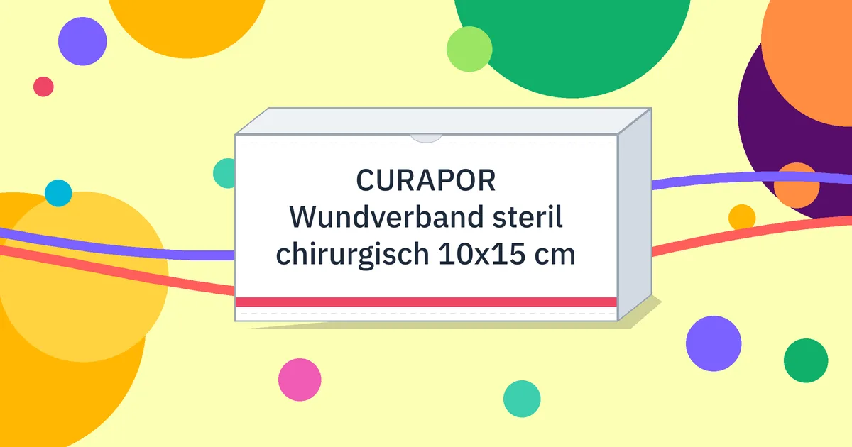 Symbolbild: Packung mit der Aufschrift CURAPOR Wundverband steril chirurgisch 10x15 cm (PZN 20059314) – Verfügbarkeit und Bezug in Apotheken in Frankfurt am Main