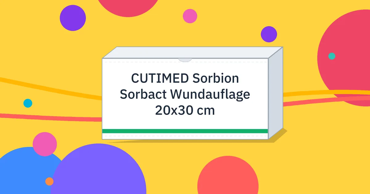 Symbolbild: Packung mit der Aufschrift CUTIMED Sorbion Sorbact Wundauflage 20x30 cm (PZN 10526418) – Verfügbarkeit und Bezug in Apotheken in Frankfurt am Main