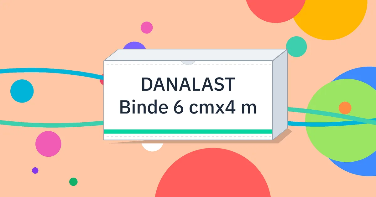 Symbolbild: Packung mit der Aufschrift DANALAST Binde 6 cmx4 m (PZN 07636623) – Verfügbarkeit und Bezug in Apotheken in Frankfurt am Main