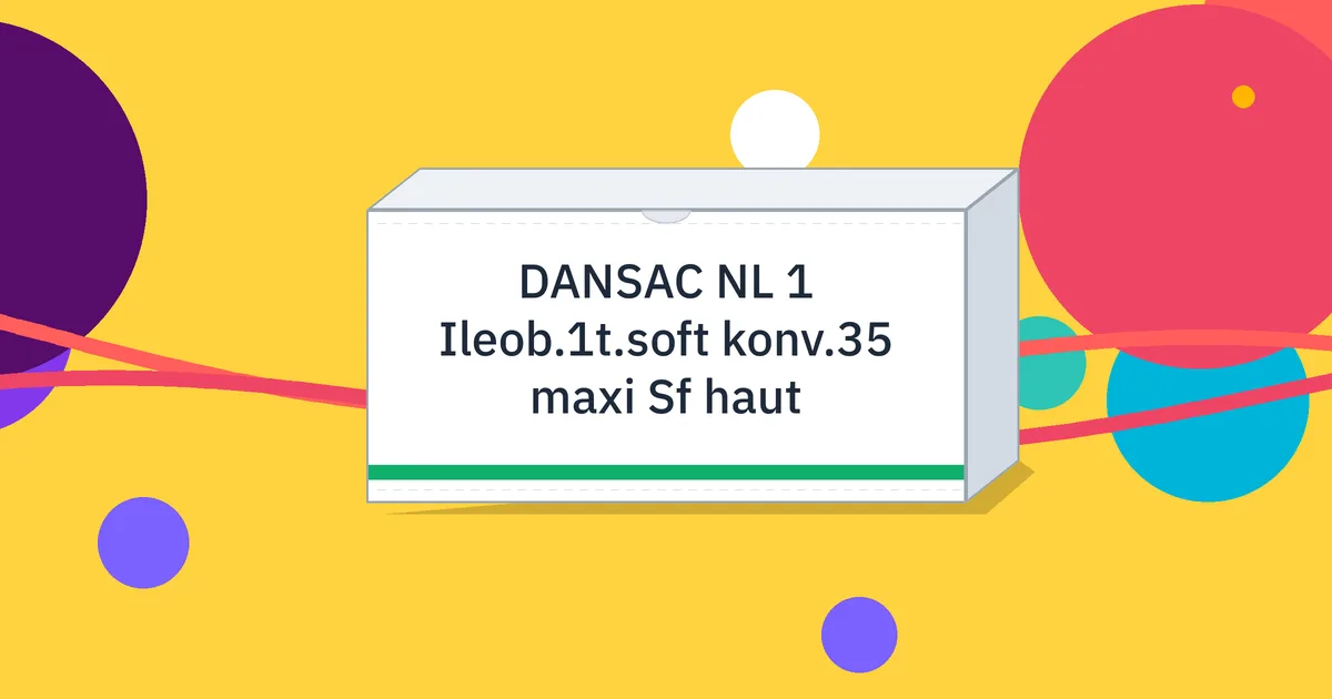 Symbolbild: Packung mit der Aufschrift DANSAC NL 1 Ileob.1t.soft konv.35 maxi Sf haut (PZN 11645562) – Verfügbarkeit und Bezug in Apotheken in Frankfurt am Main