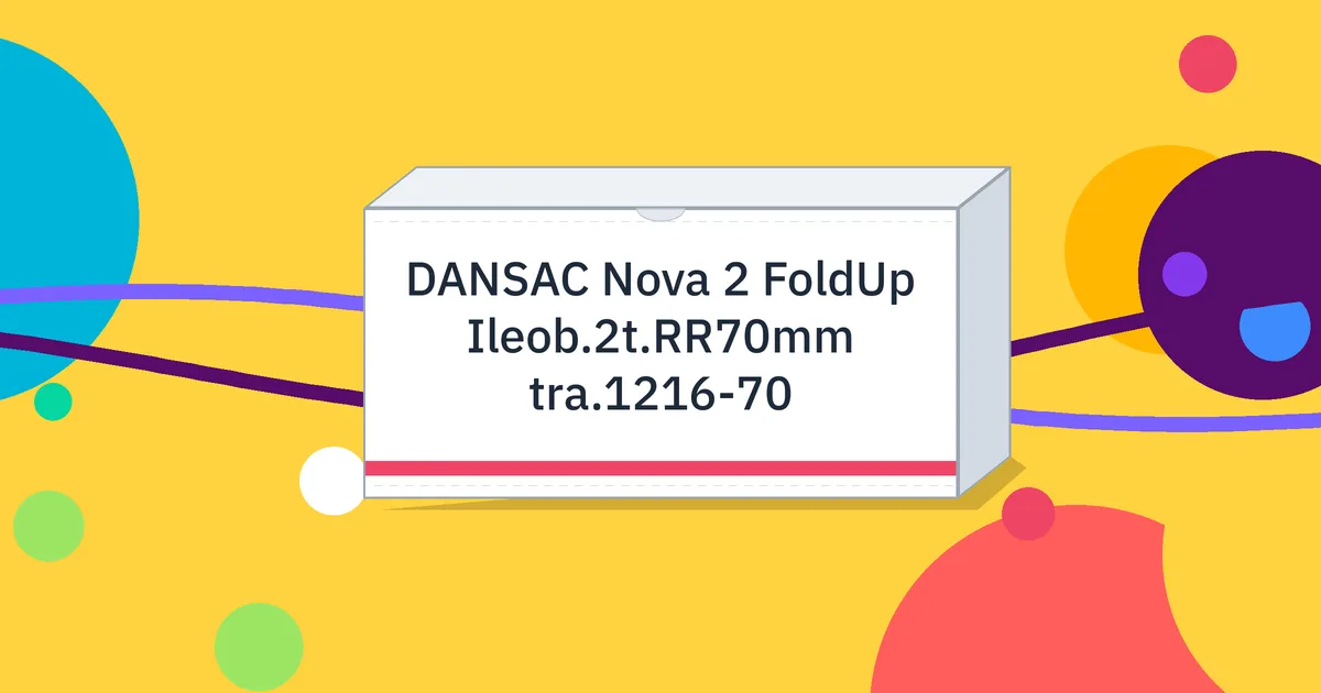 Symbolbild: Packung mit der Aufschrift DANSAC Nova 2 FoldUp Ileob.2t.RR70mm tra.1216-70 (PZN 01066030) – Verfügbarkeit und Bezug in Apotheken in Frankfurt am Main