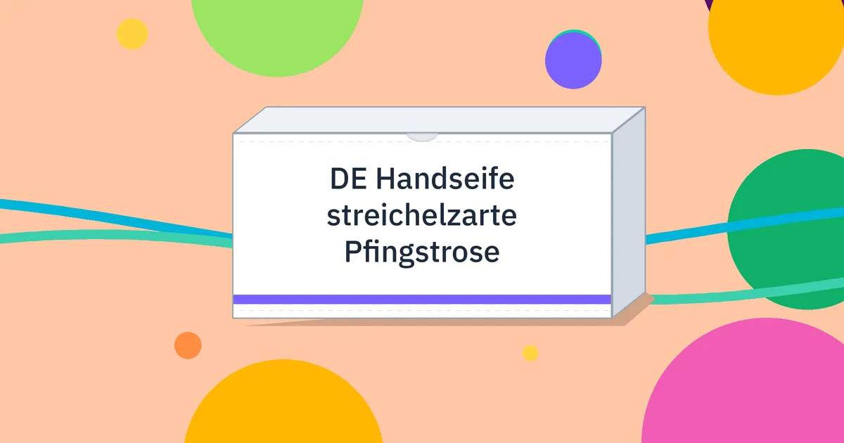 Symbolbild: Packung mit der Aufschrift DE Handseife streichelzarte Pfingstrose (PZN 16785500) – Verfügbarkeit und Bezug in Apotheken in Frankfurt am Main