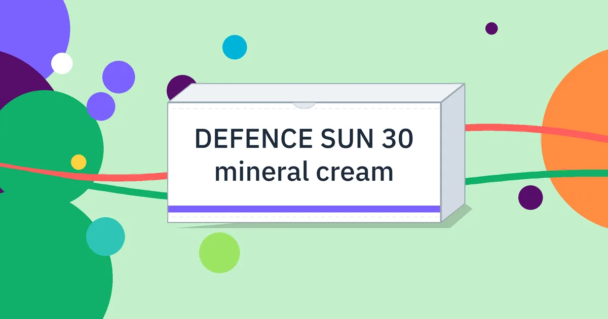 Symbolbild: Packung mit der Aufschrift DEFENCE SUN 30 mineral cream (PZN 11892616) – Verfügbarkeit und Bezug in Apotheken in Frankfurt am Main