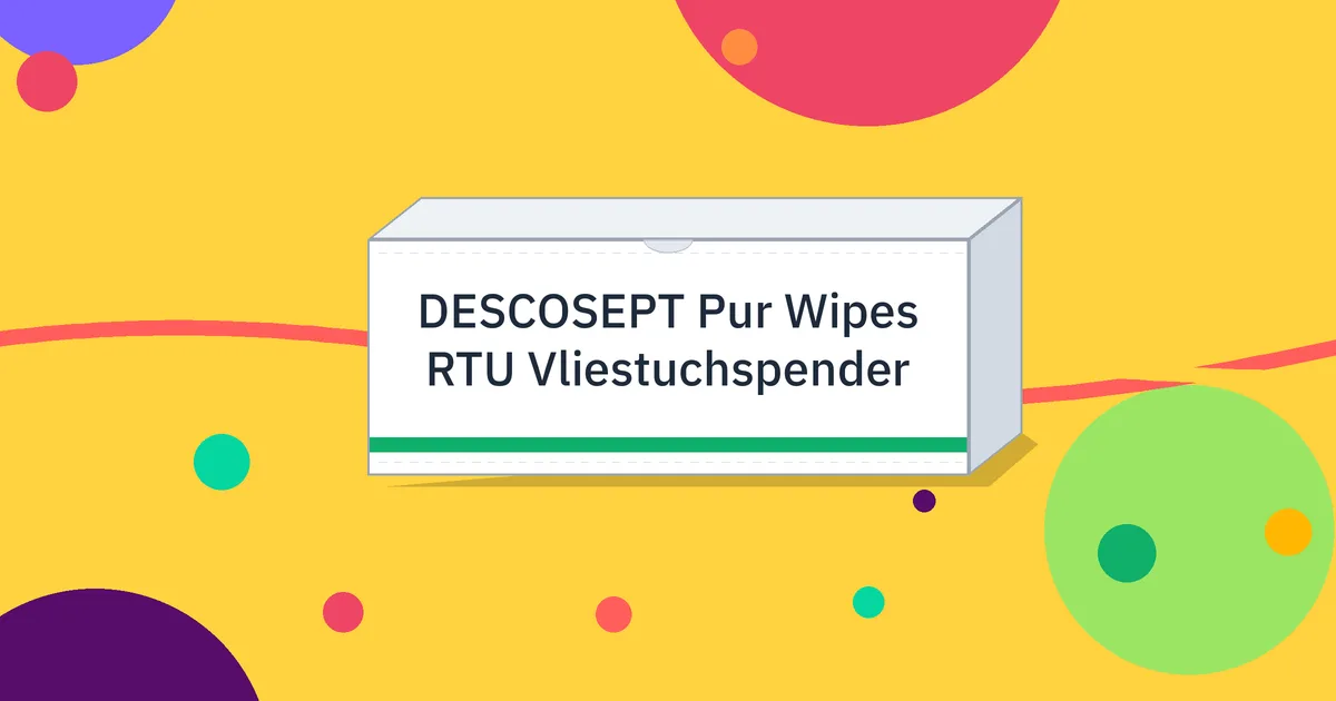 Symbolbild: Packung mit der Aufschrift DESCOSEPT Pur Wipes RTU Vliestuchspender (PZN 16912513) – Verfügbarkeit und Bezug in Apotheken in Frankfurt am Main