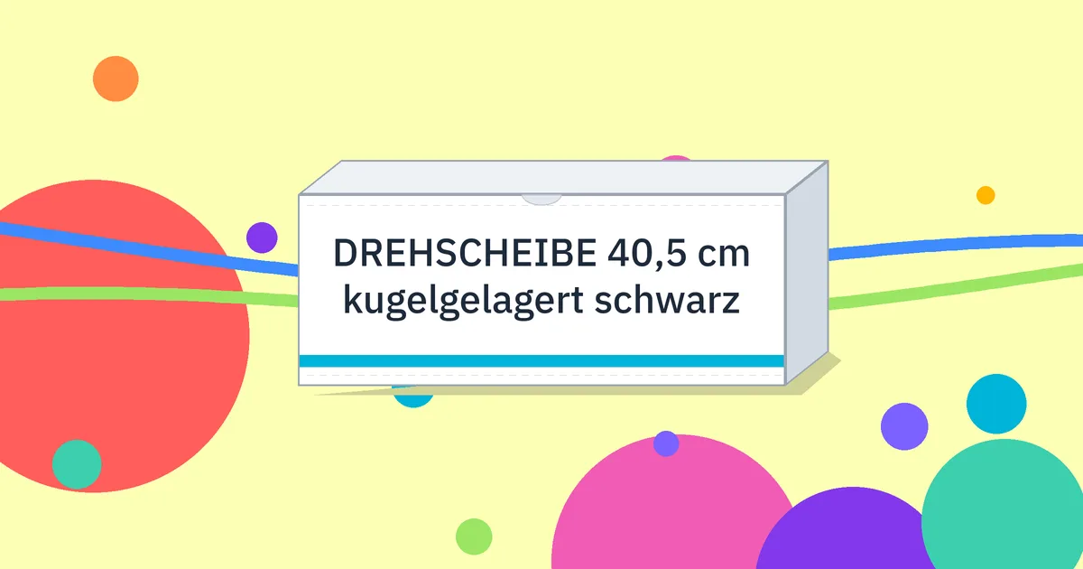 Symbolbild: Packung mit der Aufschrift DREHSCHEIBE 40,5 cm kugelgelagert schwarz (PZN 11350364) – Verfügbarkeit und Bezug in Apotheken in Frankfurt am Main
