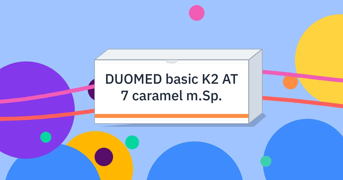 Symbolbild: Packung mit der Aufschrift DUOMED basic K2 AT 7 caramel m.Sp. (PZN 20906056) – Verfügbarkeit und Bezug in Apotheken in Frankfurt am Main