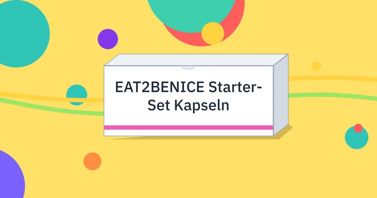 Symbolbild: Packung mit der Aufschrift EAT2BENICE Starter-Set Kapseln (PZN 17930105) – Verfügbarkeit und Bezug in Apotheken in Frankfurt am Main