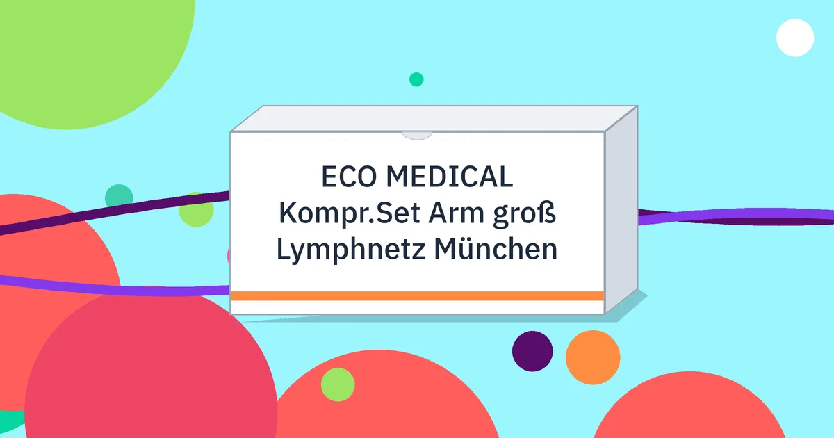 Symbolbild: Packung mit der Aufschrift ECO MEDICAL Kompr.Set Arm groß Lymphnetz München (PZN 18834823) – Verfügbarkeit und Bezug in Apotheken in Frankfurt am Main