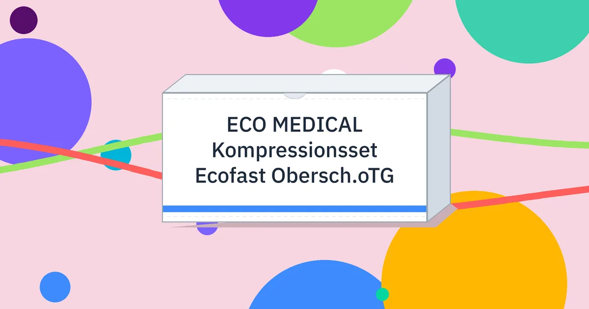 Symbolbild: Packung mit der Aufschrift ECO MEDICAL Kompressionsset Ecofast Obersch.oTG (PZN 14029326) – Verfügbarkeit und Bezug in Apotheken in Frankfurt am Main