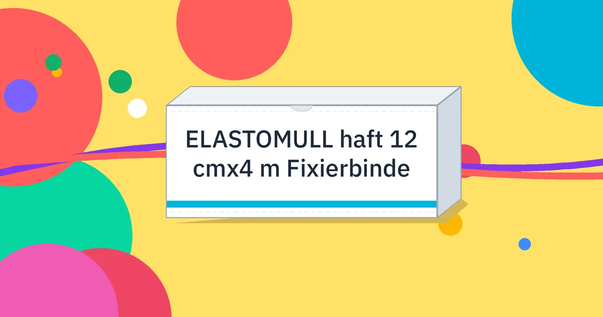 Symbolbild: Packung mit der Aufschrift ELASTOMULL haft 12 cmx4 m Fixierbinde (PZN 05398438) – Verfügbarkeit und Bezug in Apotheken in Frankfurt am Main