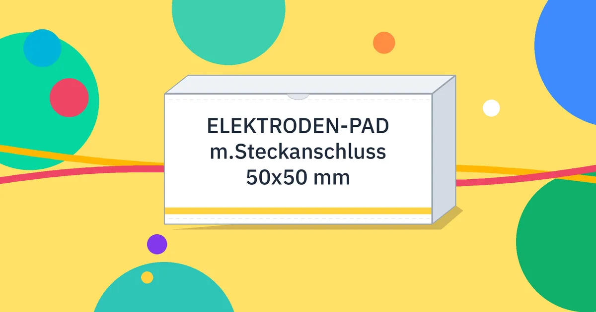 Symbolbild: Packung mit der Aufschrift ELEKTRODEN-PAD m.Steckanschluss 50x50 mm (PZN 20637604) – Verfügbarkeit und Bezug in Apotheken in Frankfurt am Main