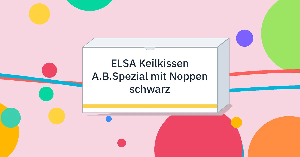 Symbolbild: Packung mit der Aufschrift ELSA Keilkissen A.B.Spezial mit Noppen schwarz (PZN 02816527) – Verfügbarkeit und Bezug in Apotheken in Frankfurt am Main