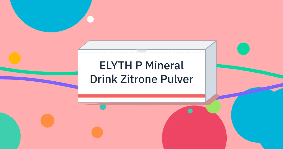 Symbolbild: Packung mit der Aufschrift ELYTH P Mineral Drink Zitrone Pulver (PZN 03288711) – Verfügbarkeit und Bezug in Apotheken in Frankfurt am Main