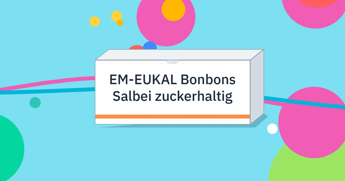 Symbolbild: Packung mit der Aufschrift EM-EUKAL Bonbons Salbei zuckerhaltig (PZN 03166534) – Verfügbarkeit und Bezug in Apotheken in Frankfurt am Main