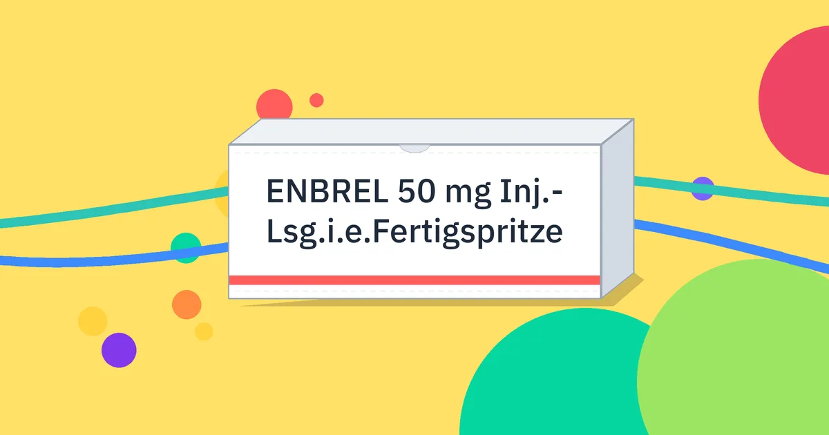 Symbolbild: Packung mit der Aufschrift ENBREL 50 mg Inj.-Lsg.i.e.Fertigspritze (PZN 12571357) – Verfügbarkeit und Bezug in Apotheken in Frankfurt am Main