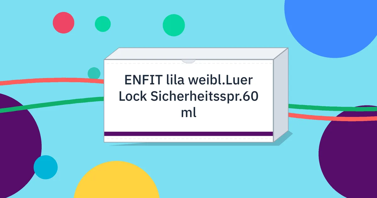 Symbolbild: Packung mit der Aufschrift ENFIT lila weibl.Luer Lock Sicherheitsspr.60 ml (PZN 16735100) – Verfügbarkeit und Bezug in Apotheken in Frankfurt am Main