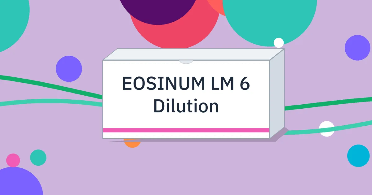 Symbolbild: Packung mit der Aufschrift EOSINUM LM 6 Dilution (PZN 16704536) – Verfügbarkeit und Bezug in Apotheken in Frankfurt am Main