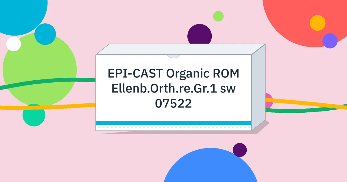 Symbolbild: Packung mit der Aufschrift EPI-CAST Organic ROM Ellenb.Orth.re.Gr.1 sw 07522 (PZN 20835209) – Verfügbarkeit und Bezug in Apotheken in Frankfurt am Main