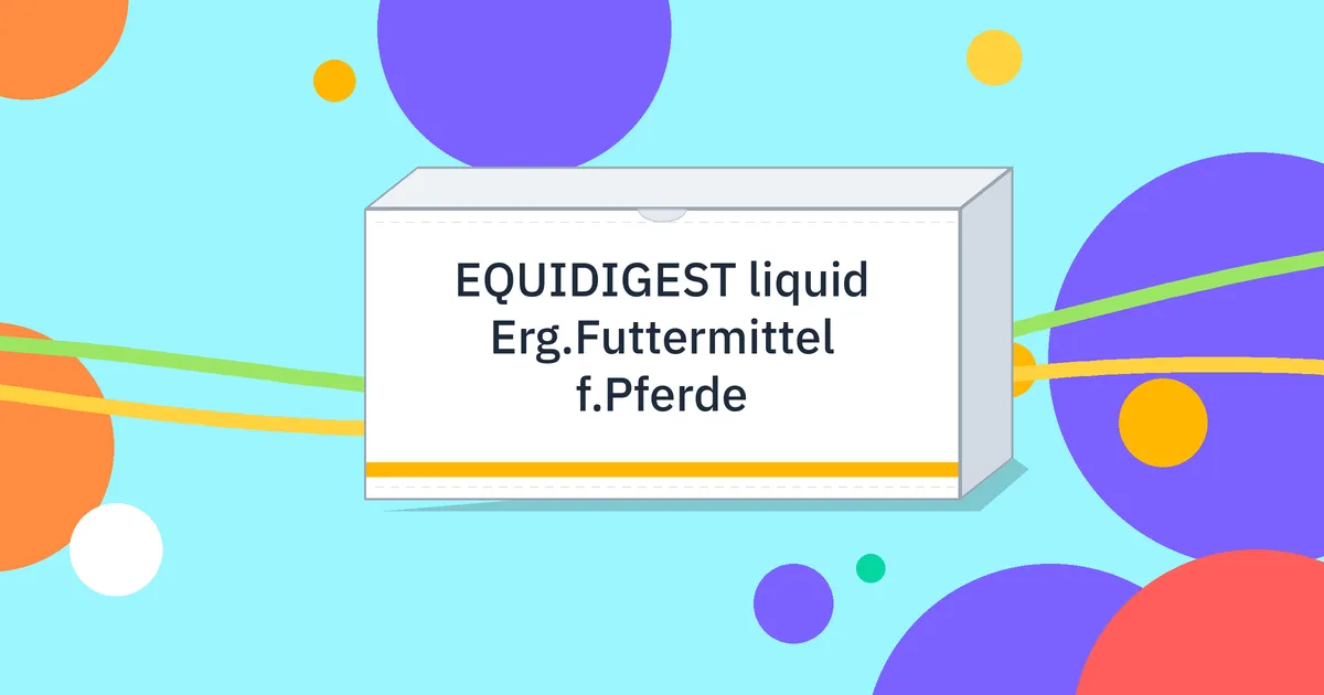 Symbolbild: Packung mit der Aufschrift EQUIDIGEST liquid Erg.Futtermittel f.Pferde (PZN 14217306) – Verfügbarkeit und Bezug in Apotheken in Frankfurt am Main