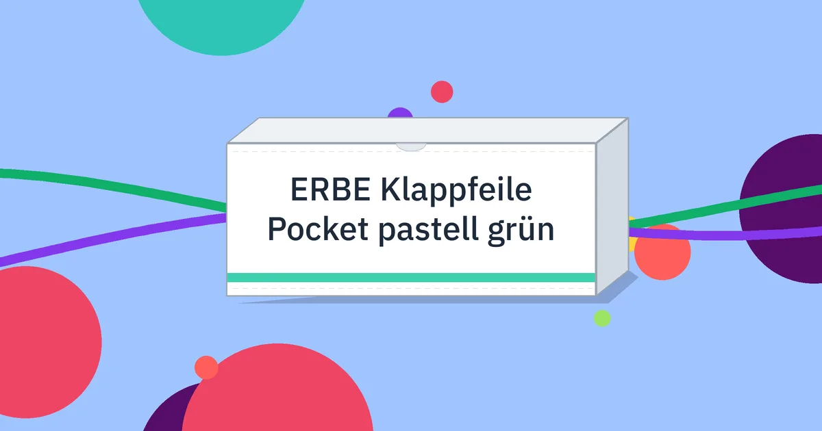 Symbolbild: Packung mit der Aufschrift ERBE Klappfeile Pocket pastell grün (PZN 18257159) – Verfügbarkeit und Bezug in Apotheken in Frankfurt am Main