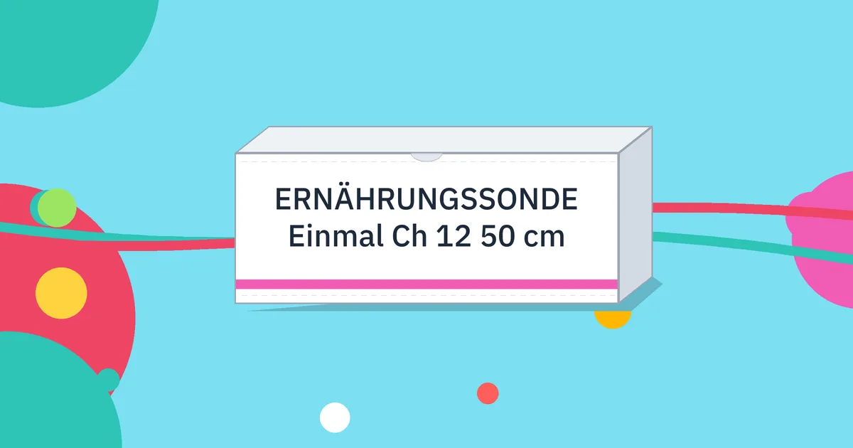 Symbolbild: Packung mit der Aufschrift ERNÄHRUNGSSONDE Einmal Ch 12 50 cm (PZN 02438864) – Verfügbarkeit und Bezug in Apotheken in Frankfurt am Main