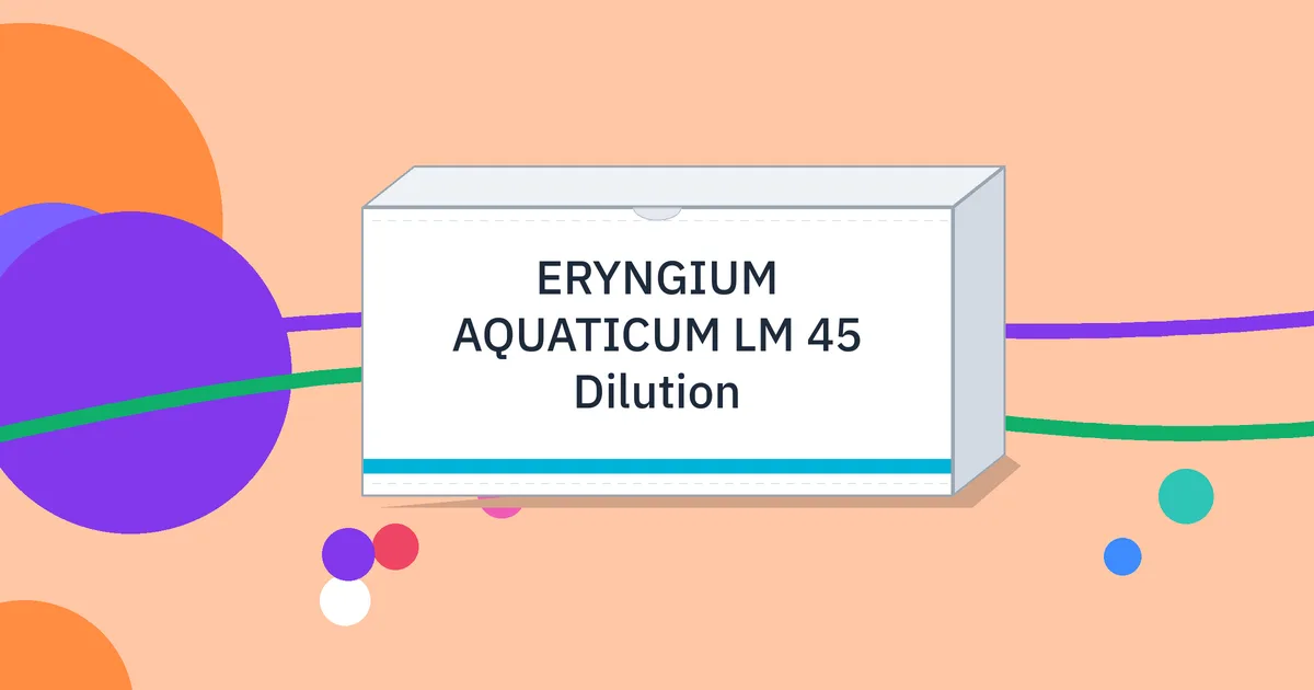 Symbolbild: Packung mit der Aufschrift ERYNGIUM AQUATICUM LM 45 Dilution (PZN 13478826) – Verfügbarkeit und Bezug in Apotheken in Frankfurt am Main