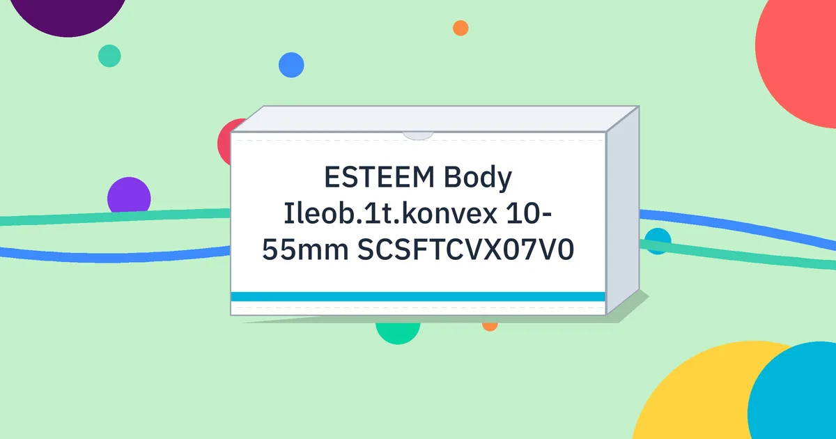 Symbolbild: Packung mit der Aufschrift ESTEEM Body Ileob.1t.konvex 10-55mm SCSFTCVX07V0 (PZN 18837632) – Verfügbarkeit und Bezug in Apotheken in Frankfurt am Main