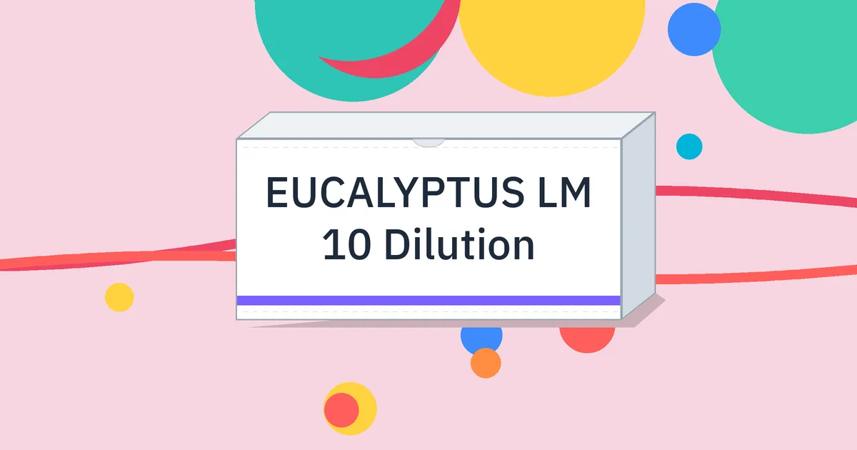 Symbolbild: Packung mit der Aufschrift EUCALYPTUS LM 10 Dilution (PZN 12845292) – Verfügbarkeit und Bezug in Apotheken in Frankfurt am Main