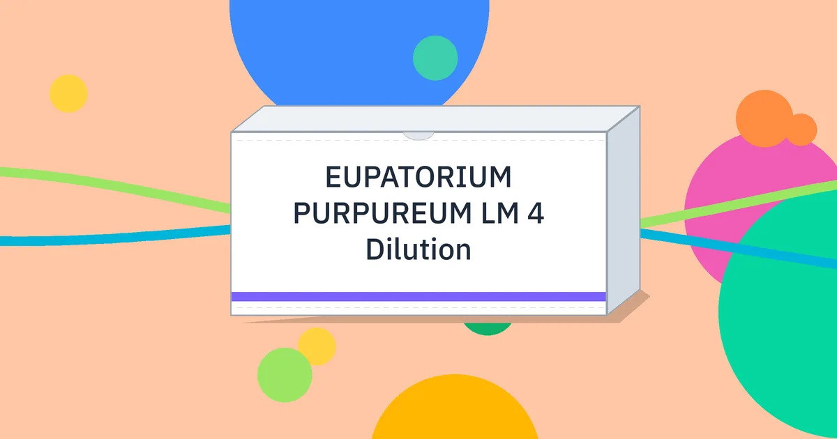 Symbolbild: Packung mit der Aufschrift EUPATORIUM PURPUREUM LM 4 Dilution (PZN 13481277) – Verfügbarkeit und Bezug in Apotheken in Frankfurt am Main