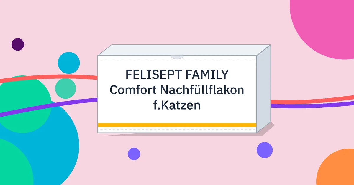 Symbolbild: Packung mit der Aufschrift FELISEPT FAMILY Comfort Nachfüllflakon f.Katzen (PZN 19281125) – Verfügbarkeit und Bezug in Apotheken in Frankfurt am Main