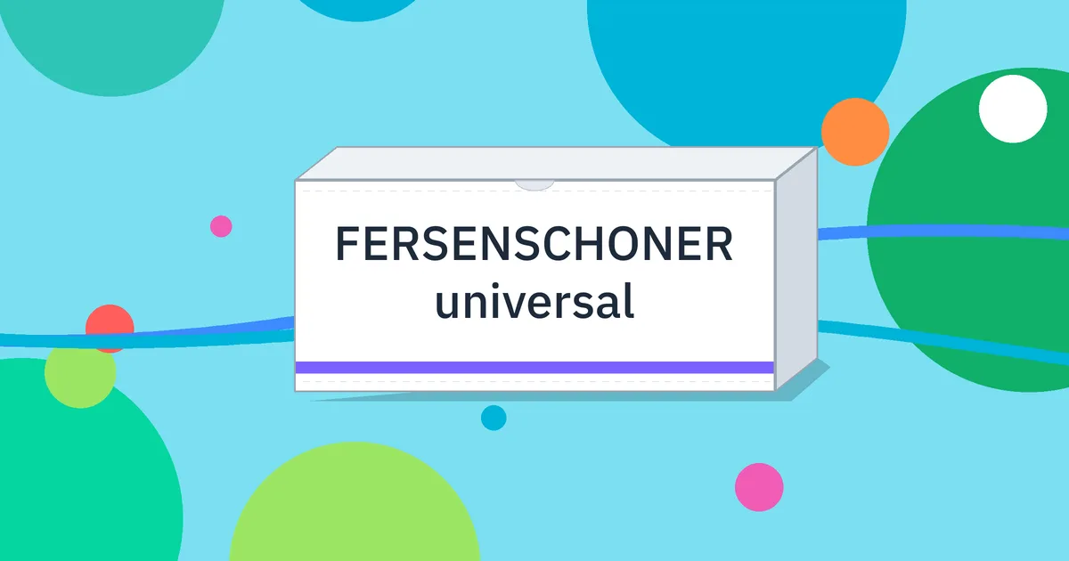 Symbolbild: Packung mit der Aufschrift FERSENSCHONER universal (PZN 07266422) – Verfügbarkeit und Bezug in Apotheken in Frankfurt am Main
