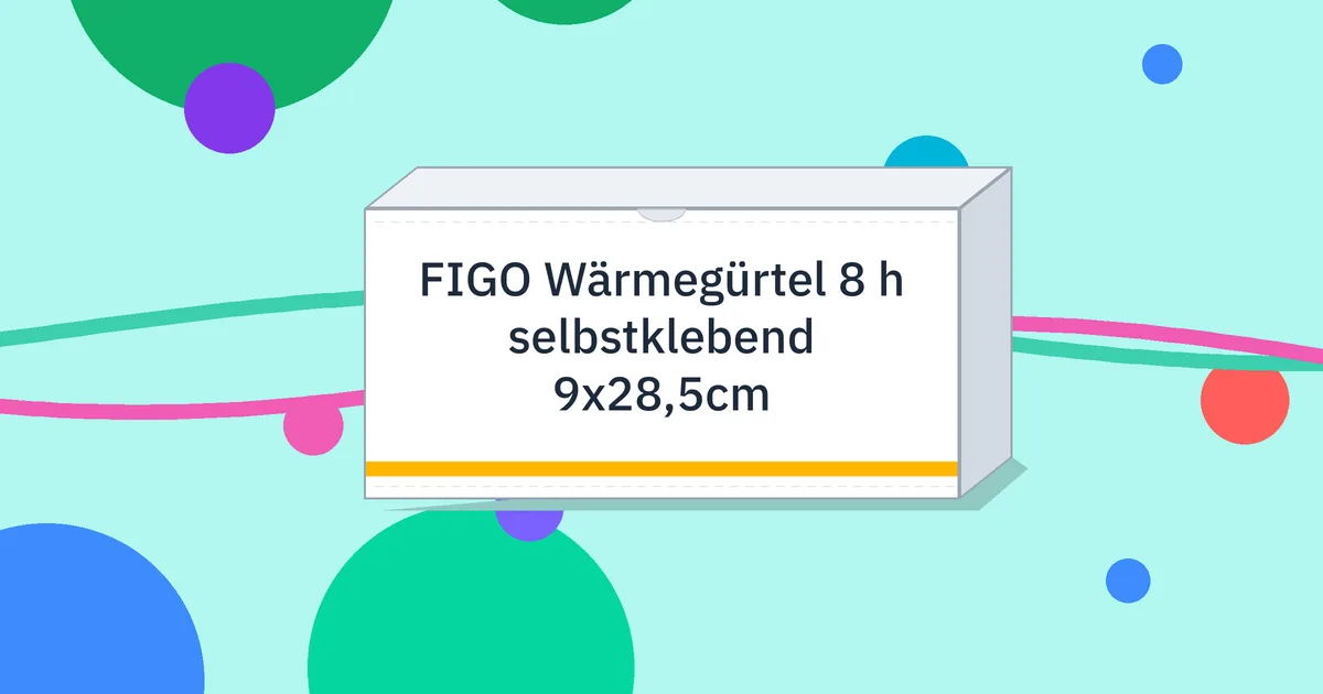 Symbolbild: Packung mit der Aufschrift FIGO Wärmegürtel 8 h selbstklebend 9x28,5cm (PZN 15529597) – Verfügbarkeit und Bezug in Apotheken in Frankfurt am Main